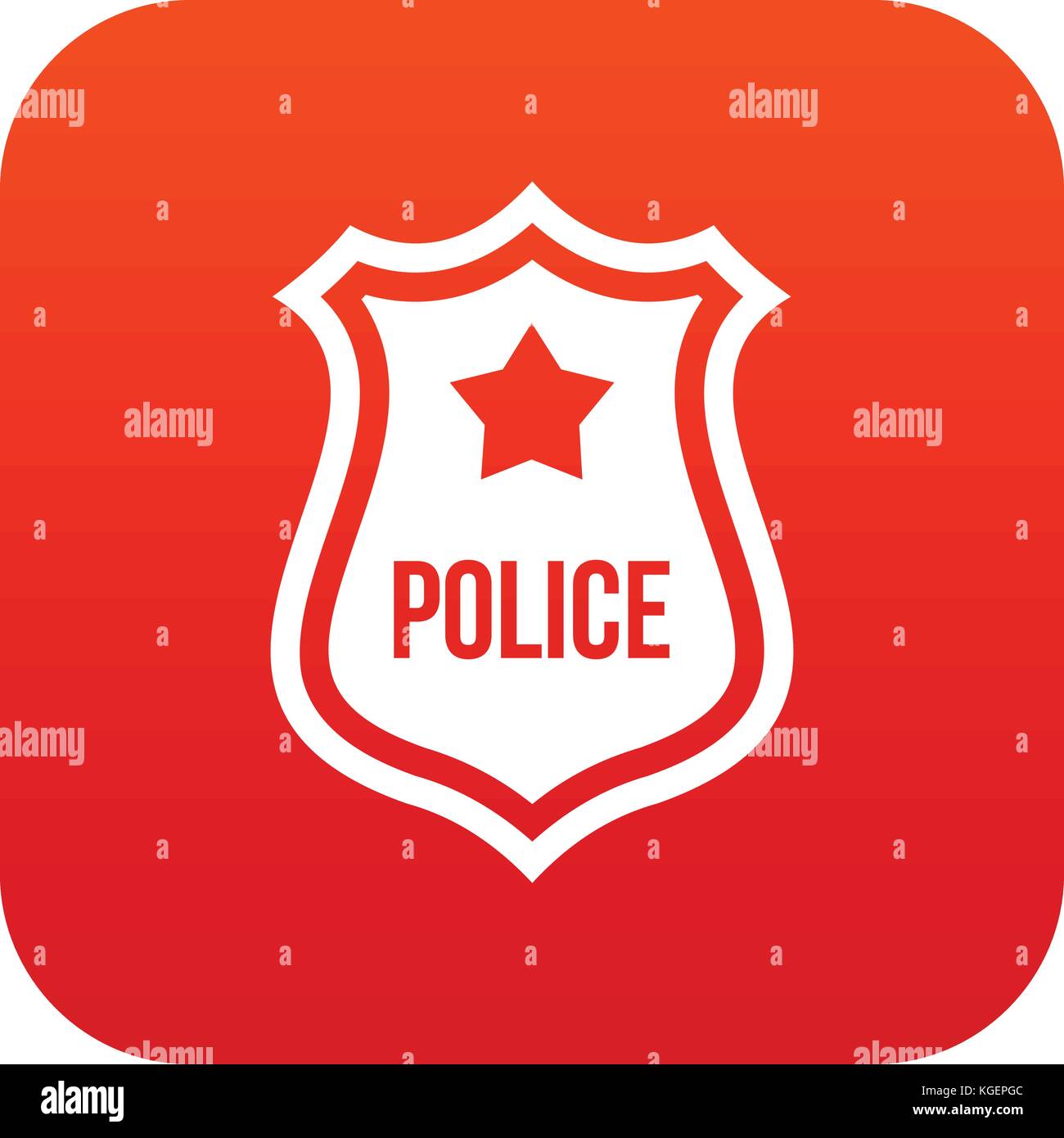 Police badge icon digital red Stock Vector Image & Art - Alamy