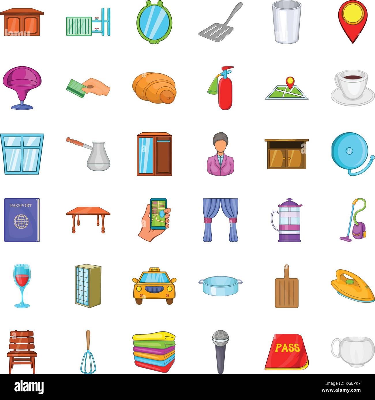 Hotel icons set, cartoon style Stock Vector Image & Art - Alamy