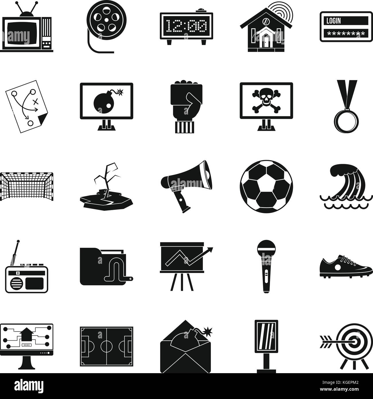 TV icons set, simple style Stock Vector Image & Art - Alamy