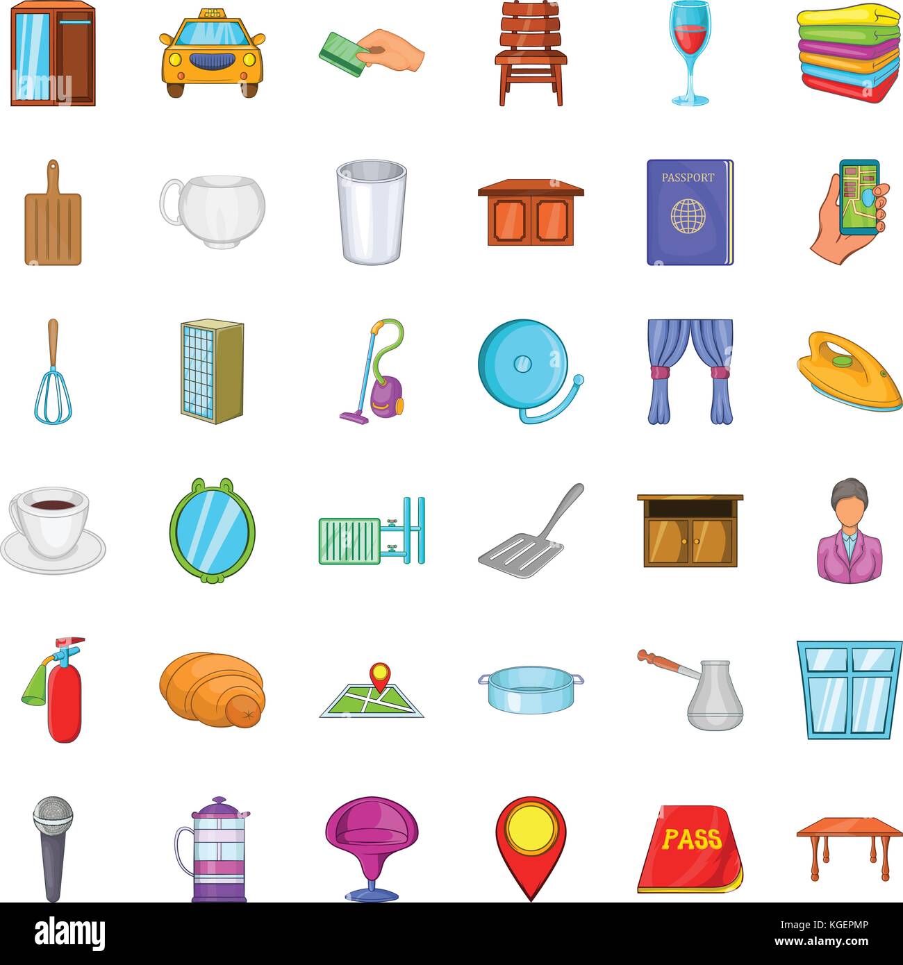 Reception icons set, cartoon style Stock Vector Image & Art - Alamy