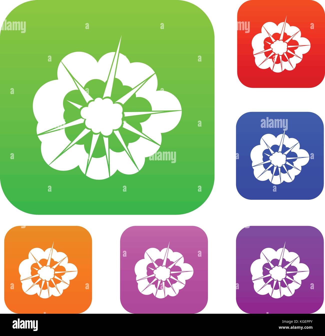 Cloudy explosion set color collection Stock Vector Image & Art - Alamy