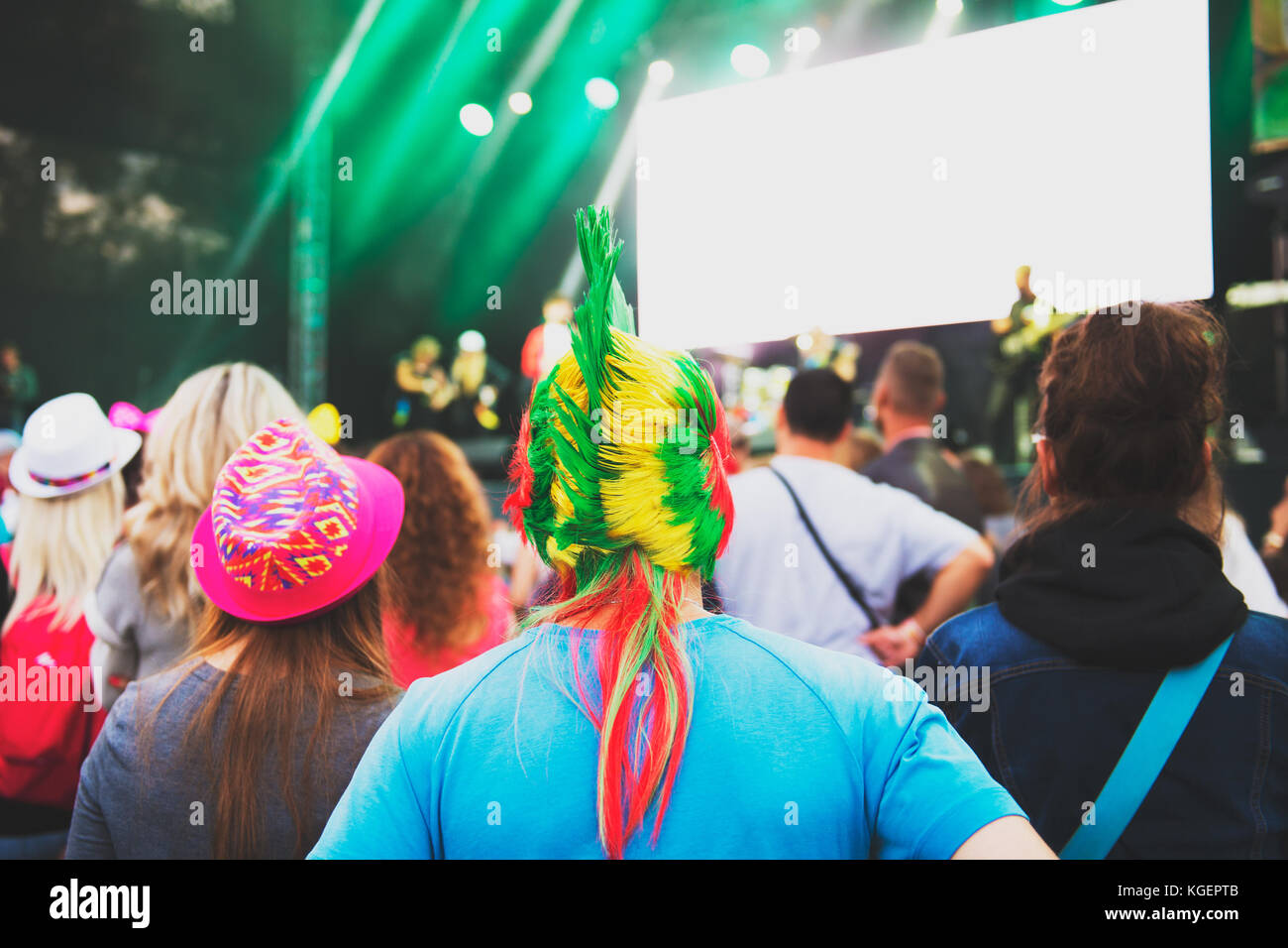 People enjoying an outdoors music, culture, community event, festival ...