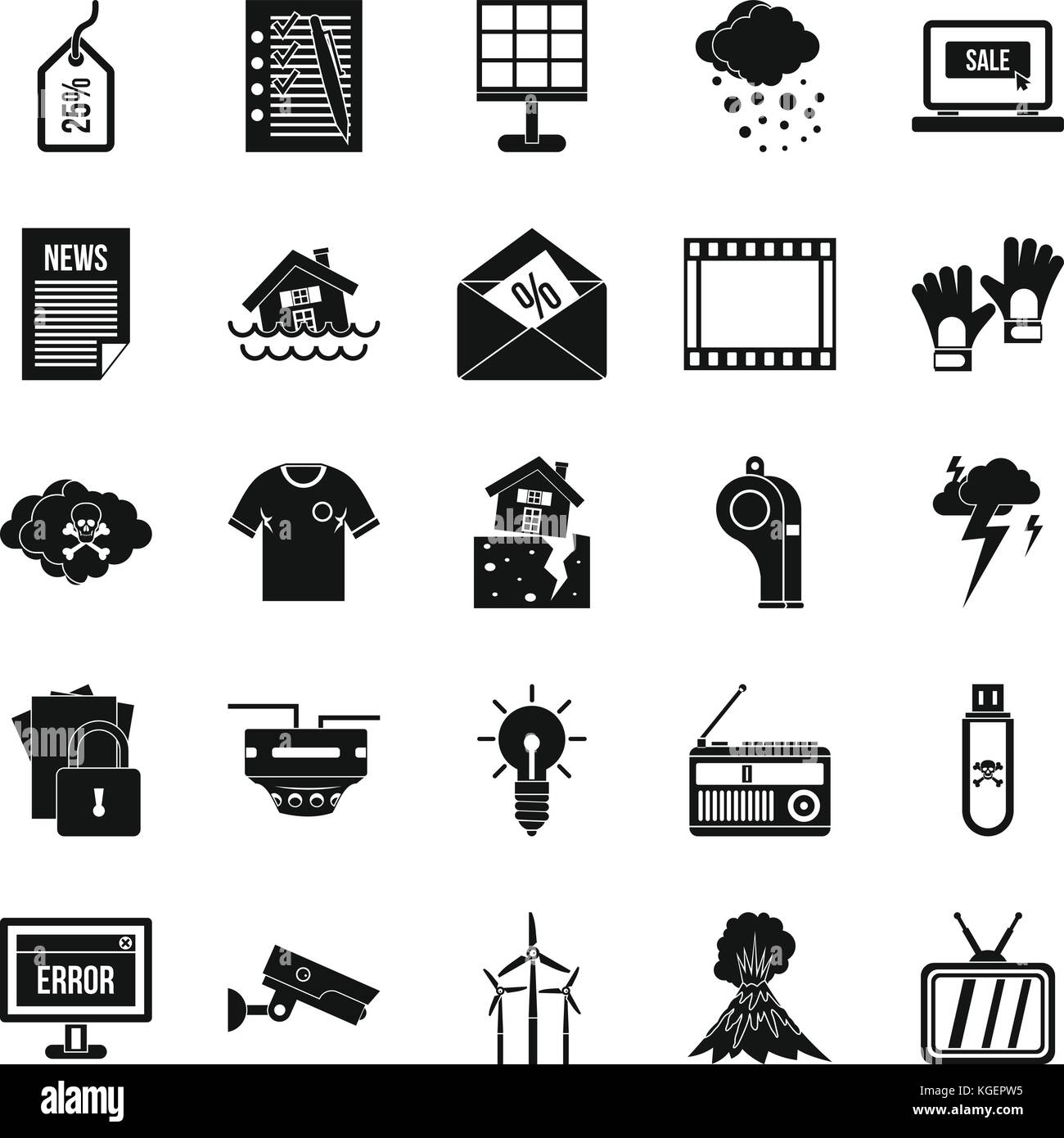 TV show icons set, simple style Stock Vector Image & Art - Alamy