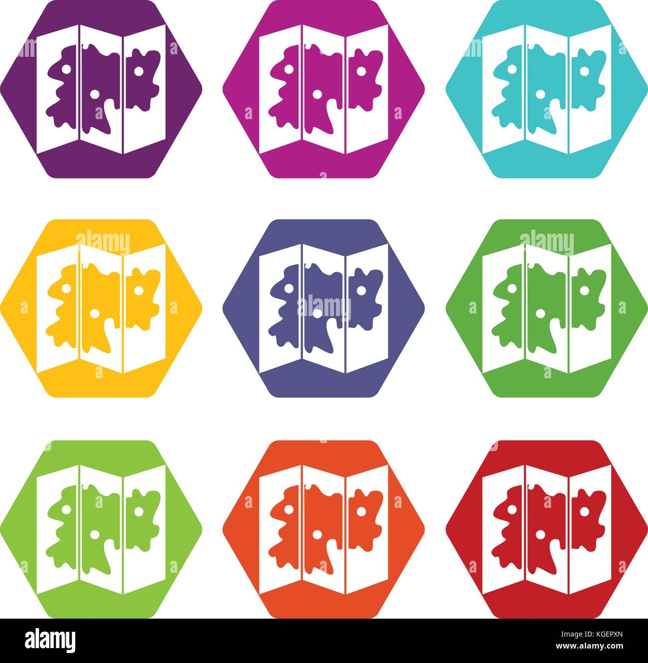 Map icon set color hexahedron Stock Vector Image & Art - Alamy