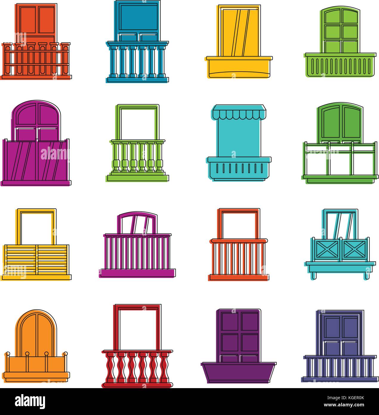 Window forms icons doodle set Stock Vector Image & Art - Alamy