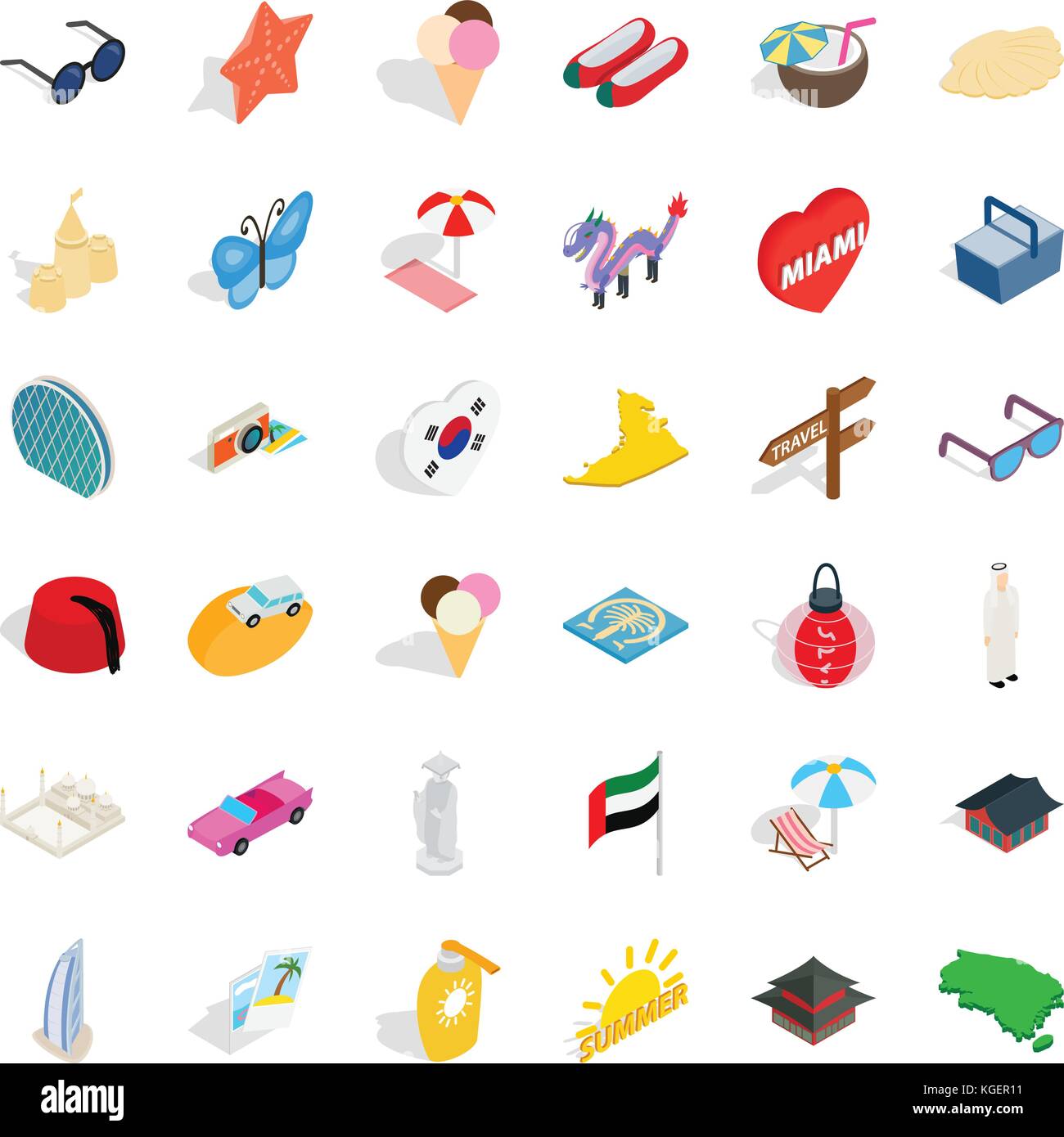 Tourist resort icons set, isometric style Stock Vector Image & Art - Alamy