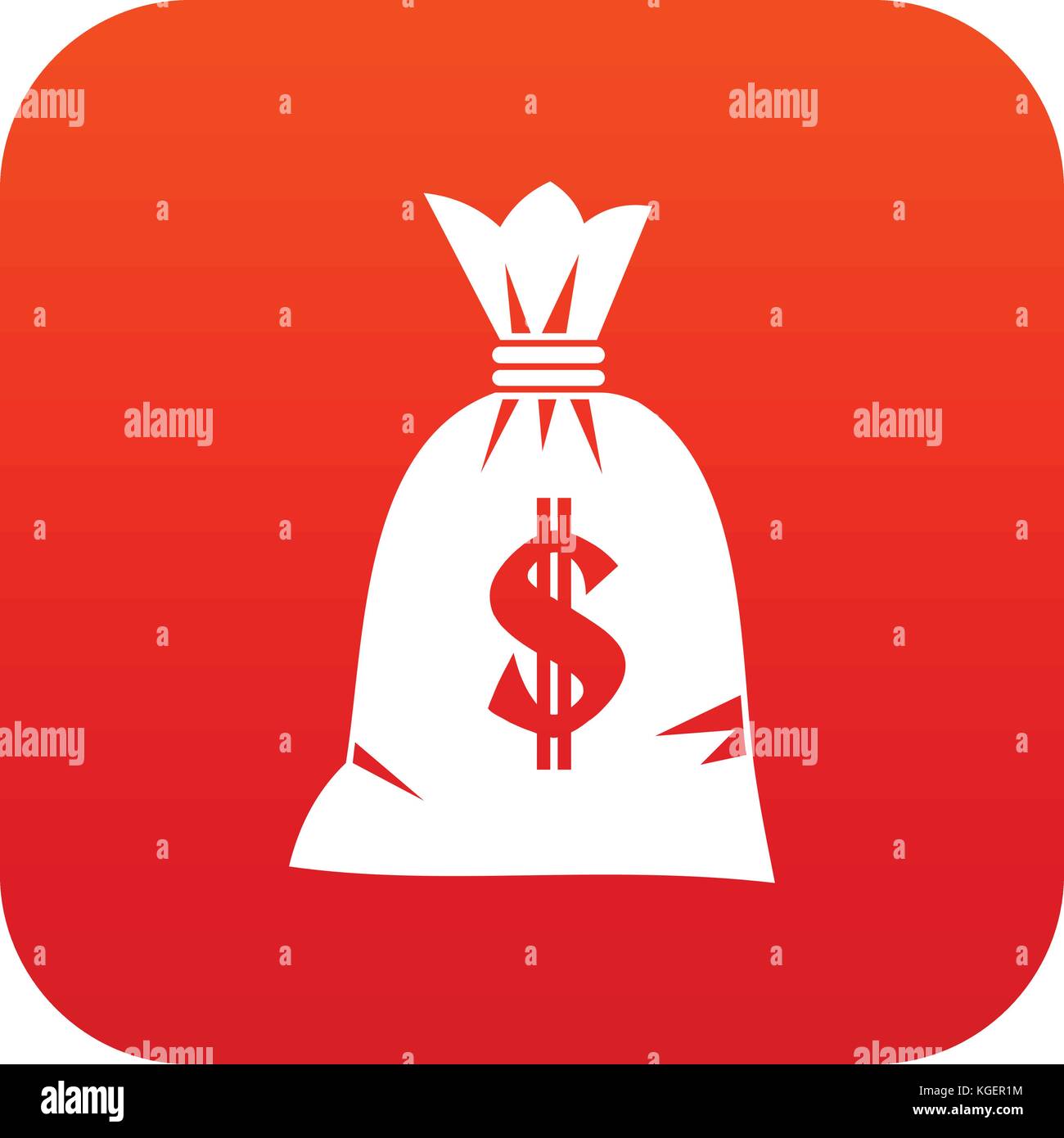 Money bag icon digital red Stock Vector Image & Art - Alamy