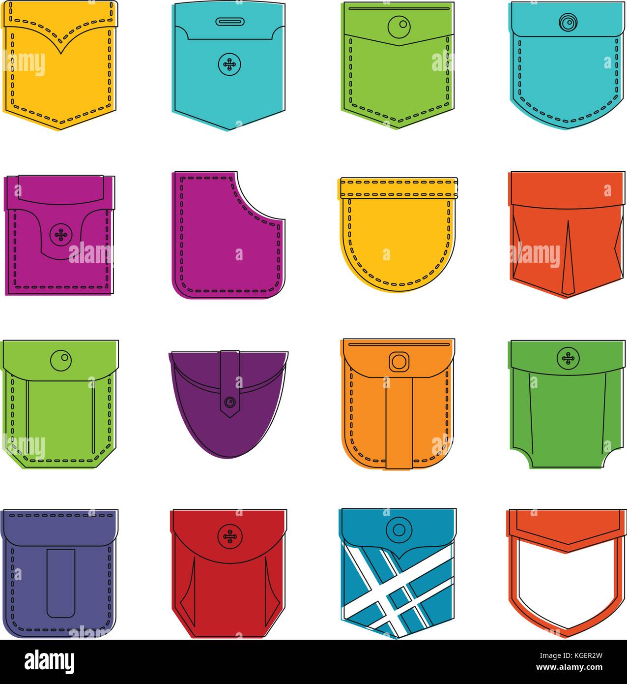 Pocket types icons doodle set Stock Vector Image & Art - Alamy