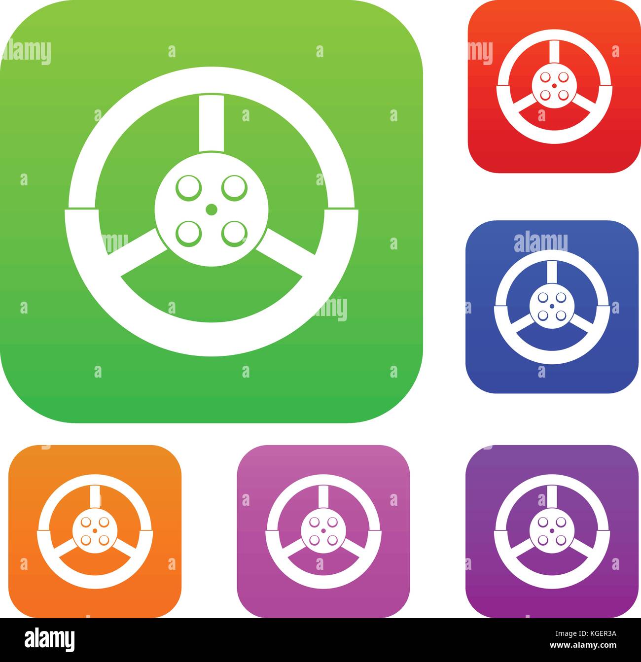 Steering wheel set color collection Stock Vector Image & Art - Alamy