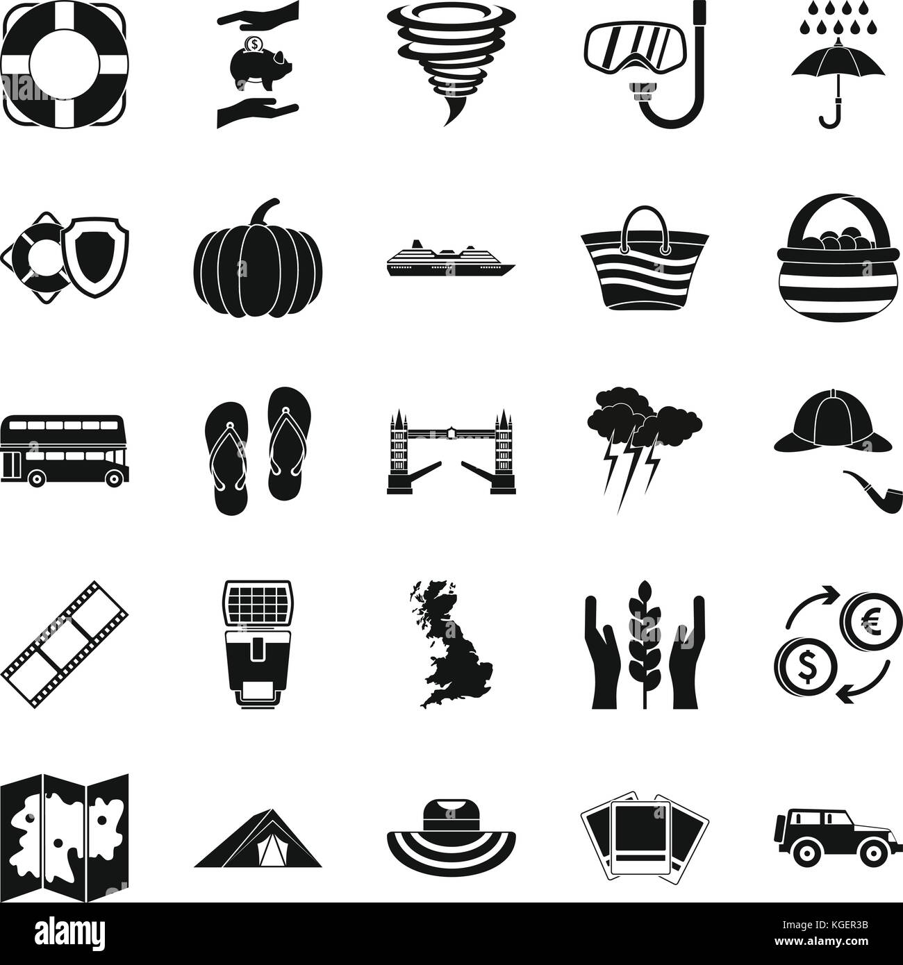 Protection against rain icons set, simple style Stock Vector Image ...