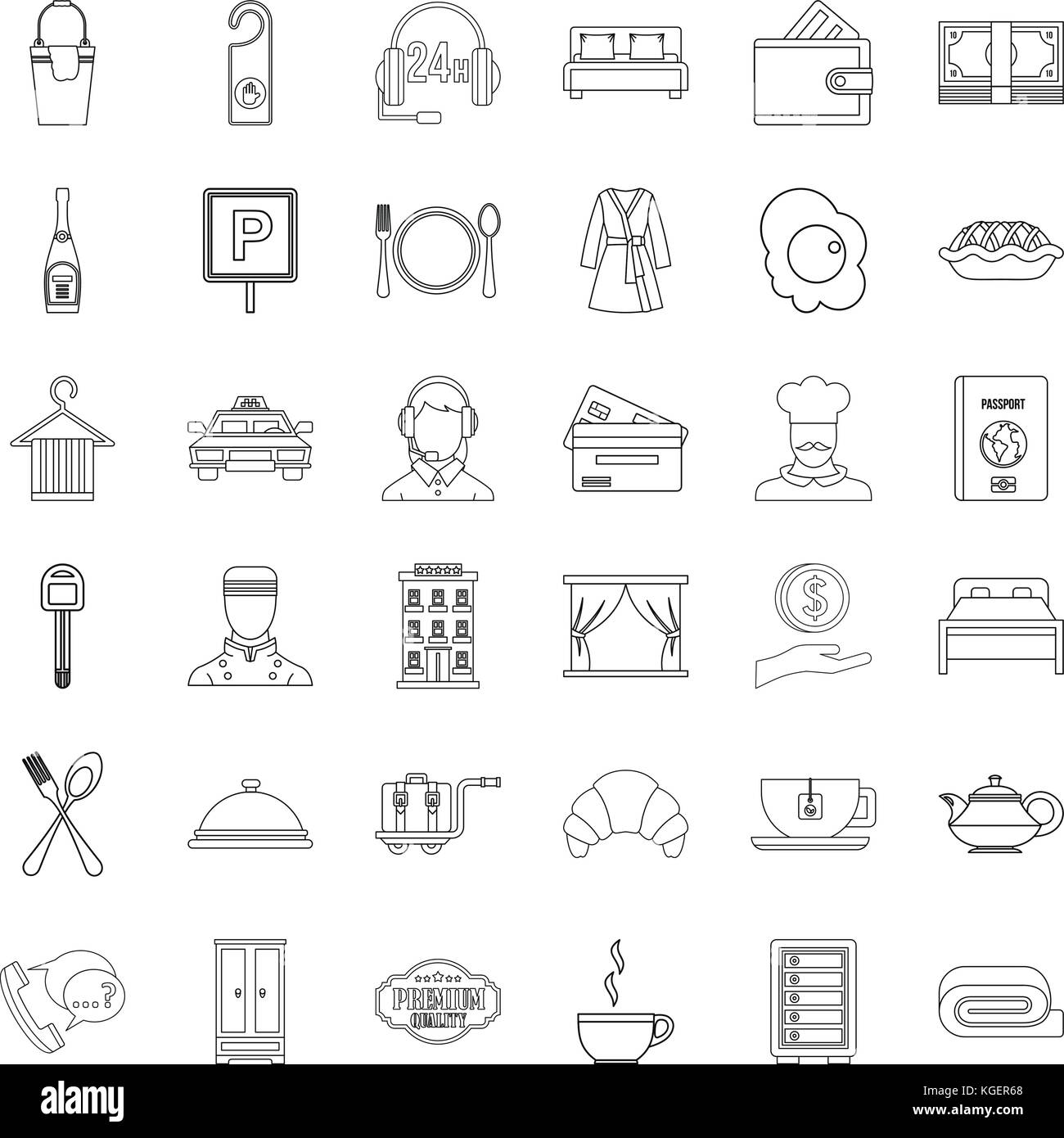 Five star service icons set, outline style Stock Vector Image & Art - Alamy