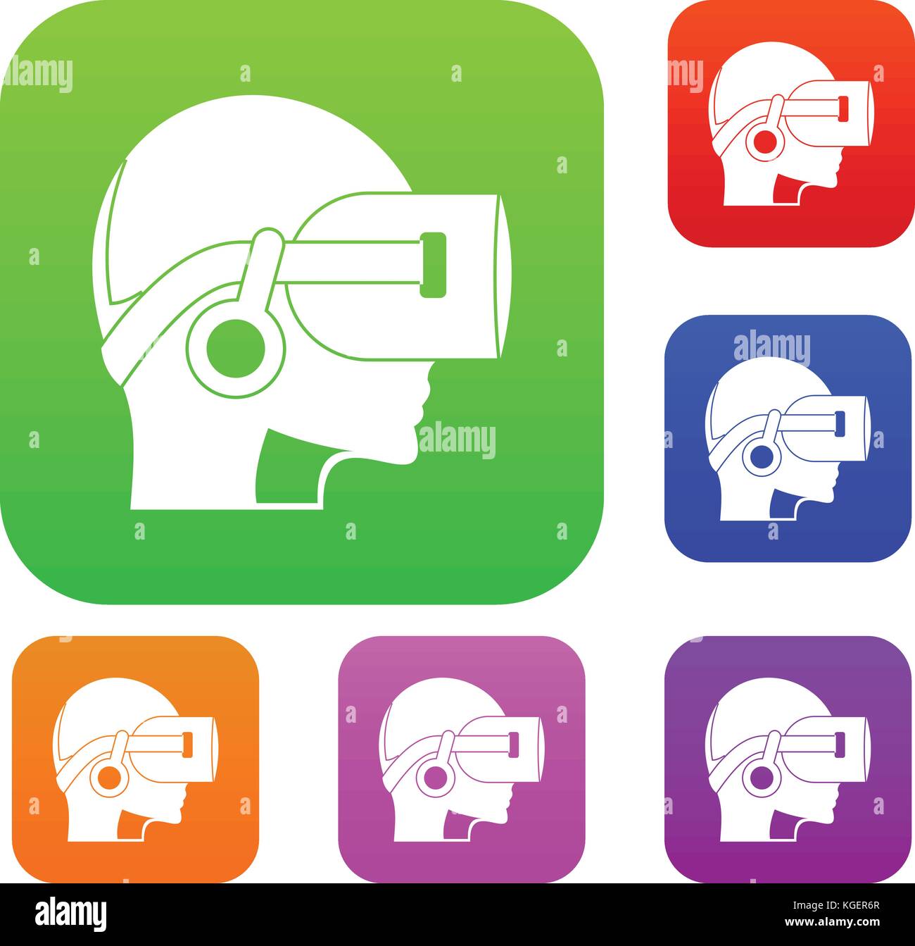 Vr headset set color collection Stock Vector Image & Art - Alamy