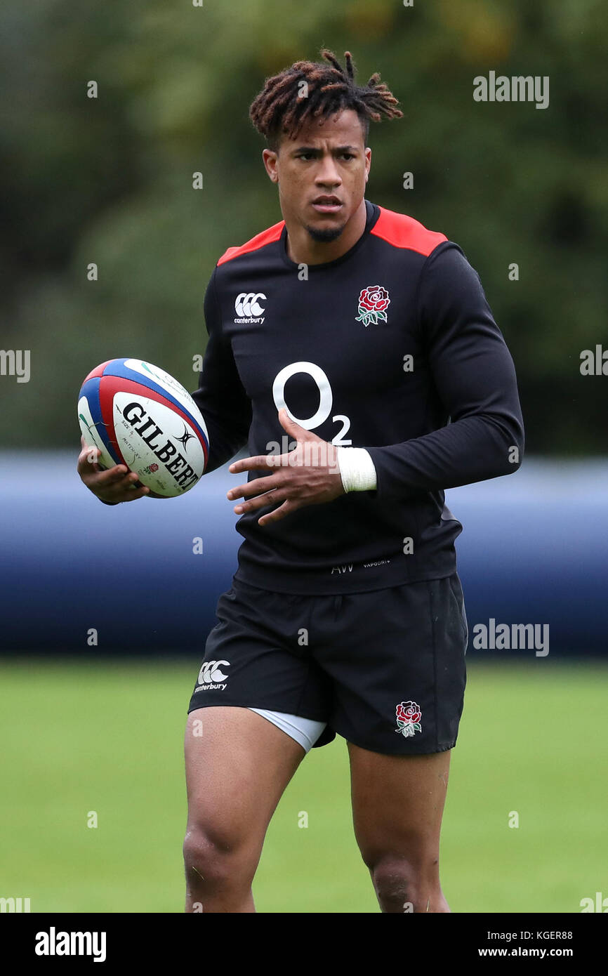 England's Anthony Watson during the training session at Pennyhill Park ...