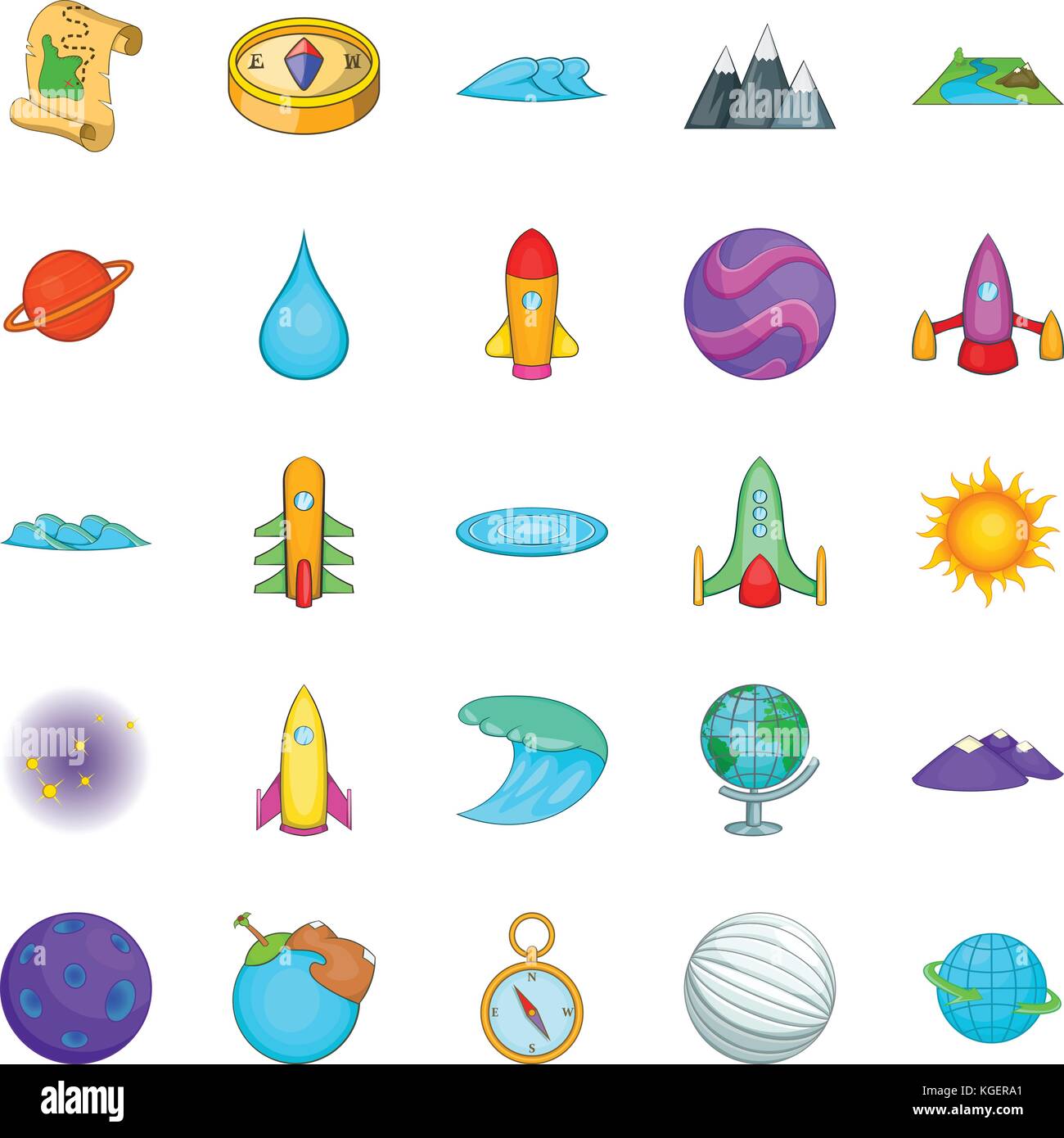 Universe icons set, cartoon style Stock Vector Image & Art - Alamy