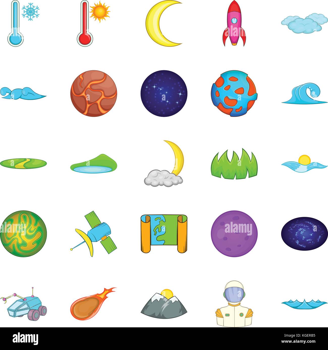 Cosmos icons set, cartoon style Stock Vector Image & Art - Alamy