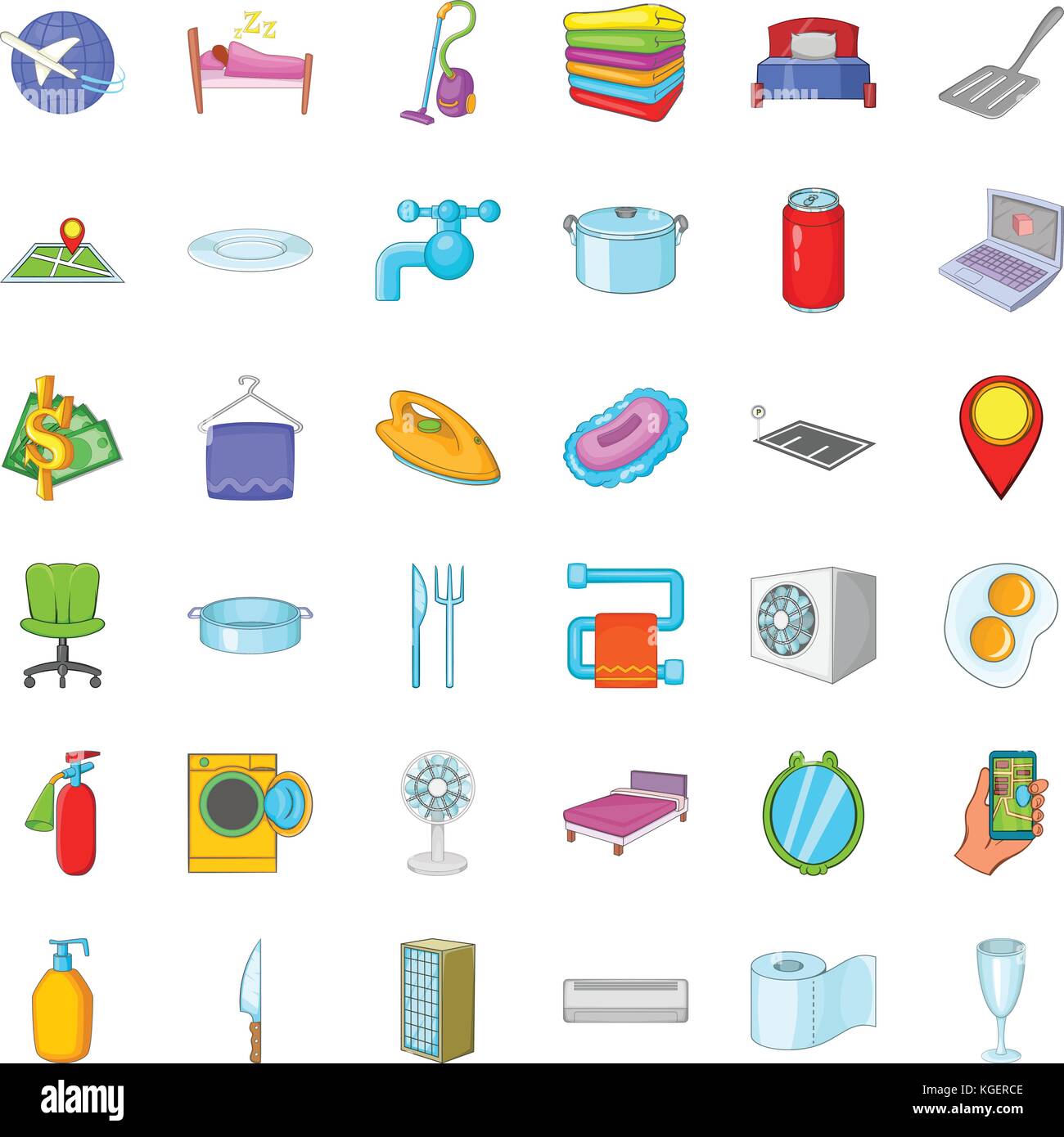 Guest icons set, cartoon style Stock Vector Image & Art - Alamy