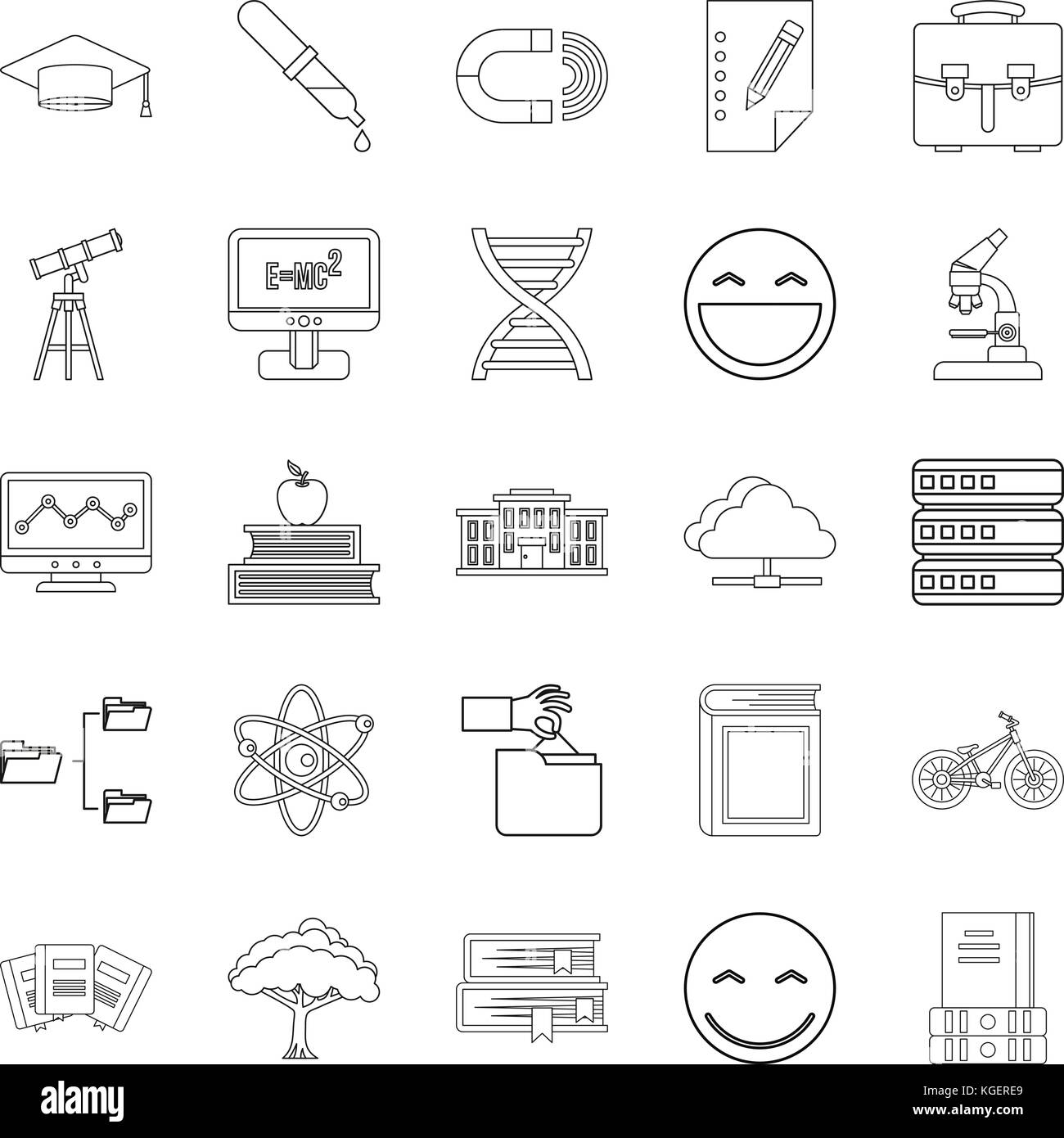 University icons set, outline style Stock Vector Image & Art - Alamy