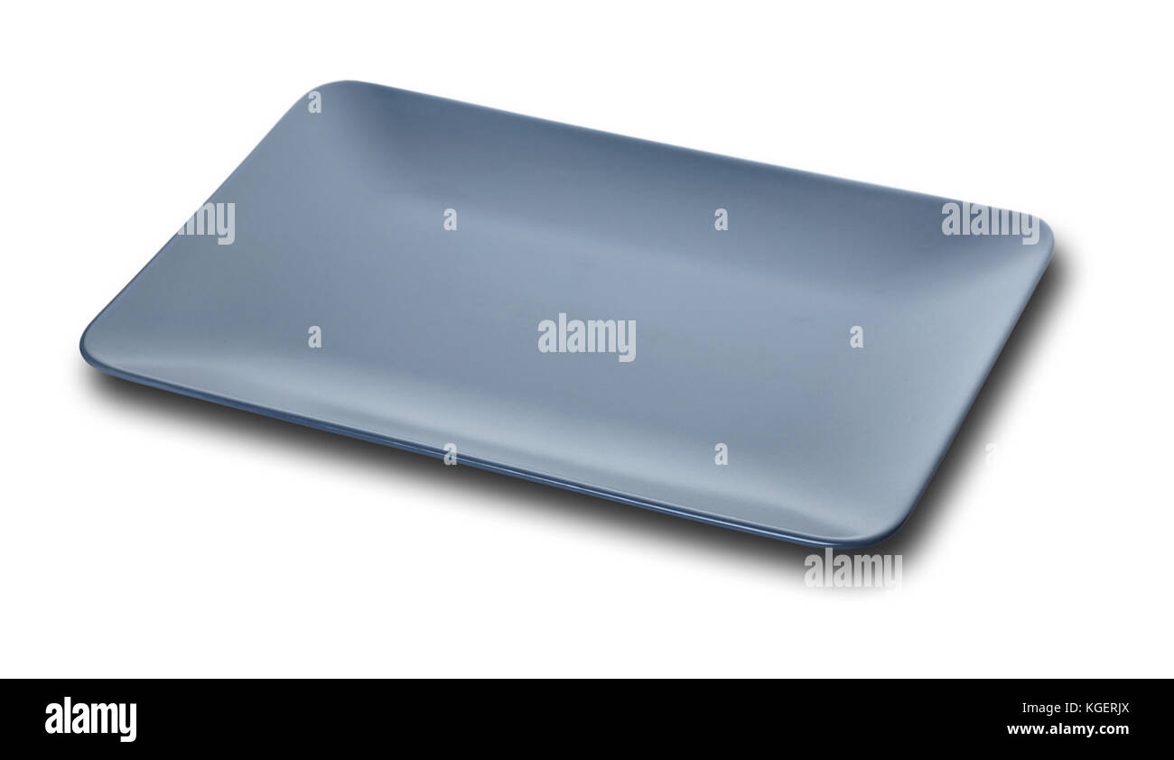 New empty rectangle plate on white isolated background Stock Photo - Alamy