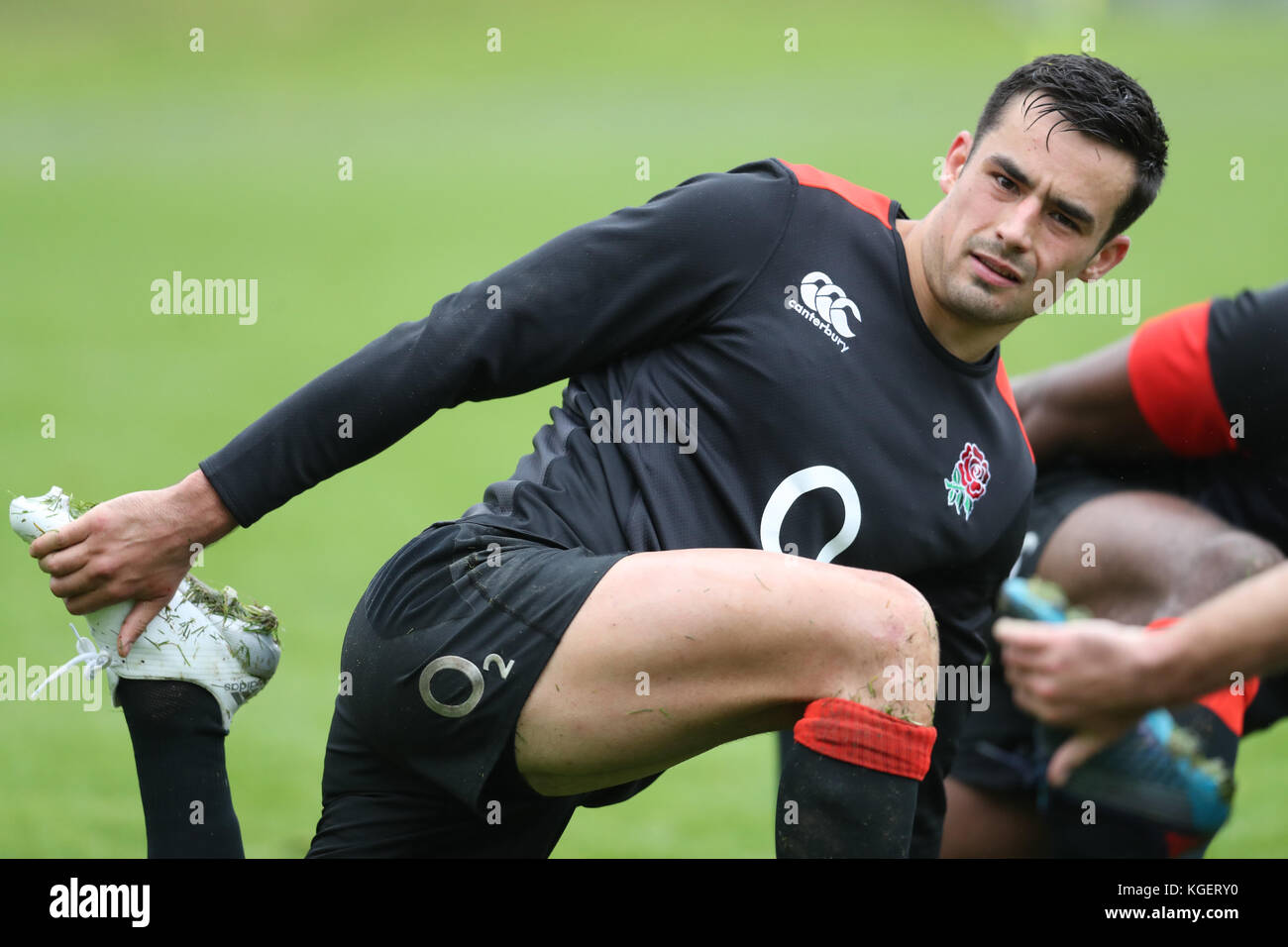 Englland's Alex Lozowski during the training session at Pennyhill Park ...