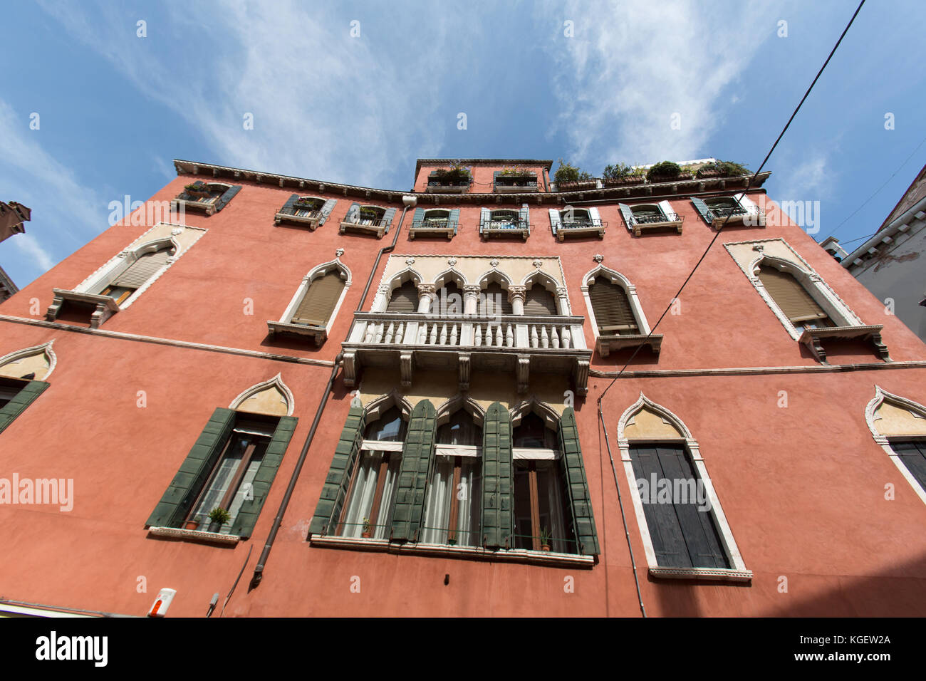 City of Venice Italy. Picturesque view of a venetian style house façade ...