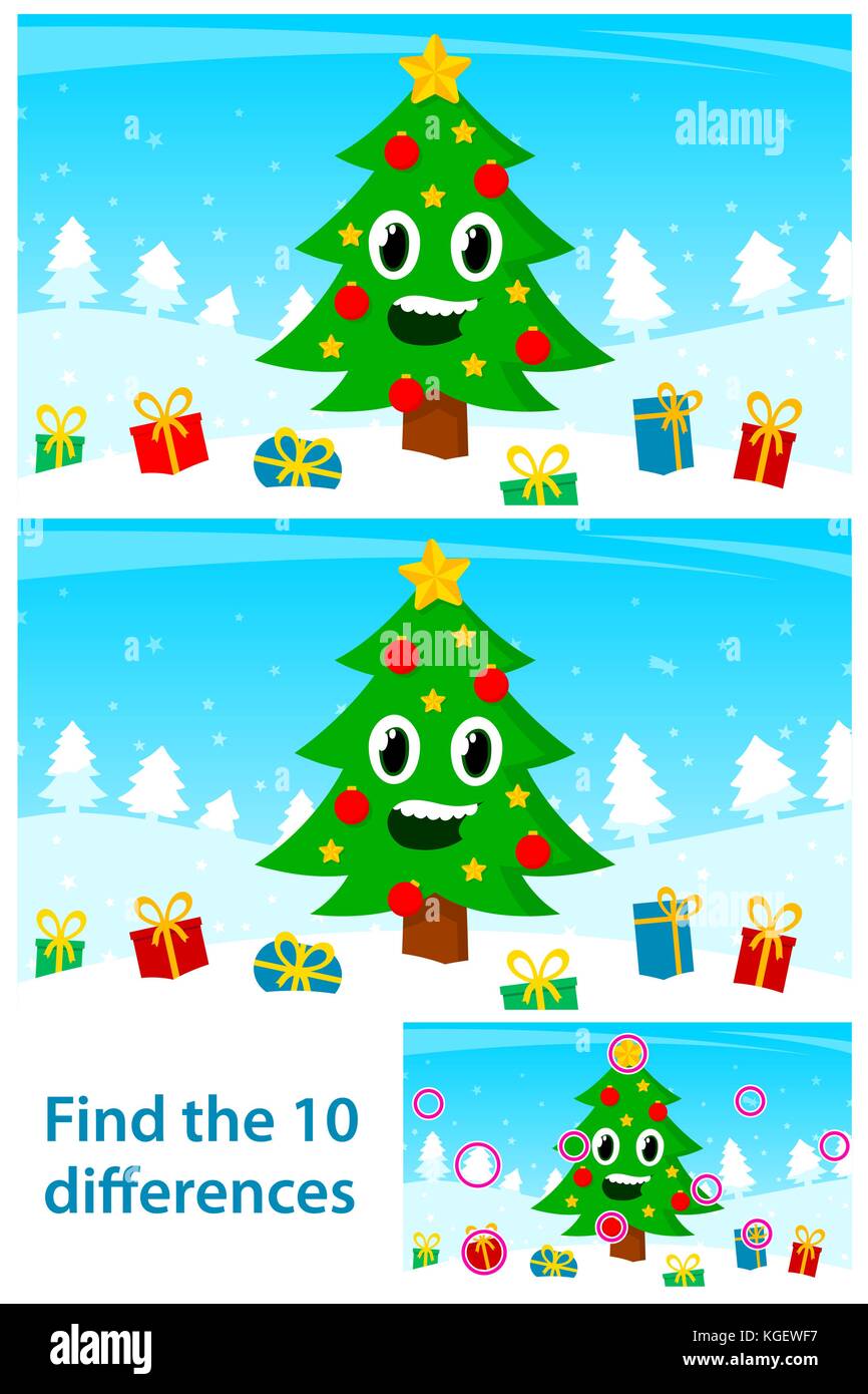 Cartoon illustration spot differences educational hi-res stock ...
