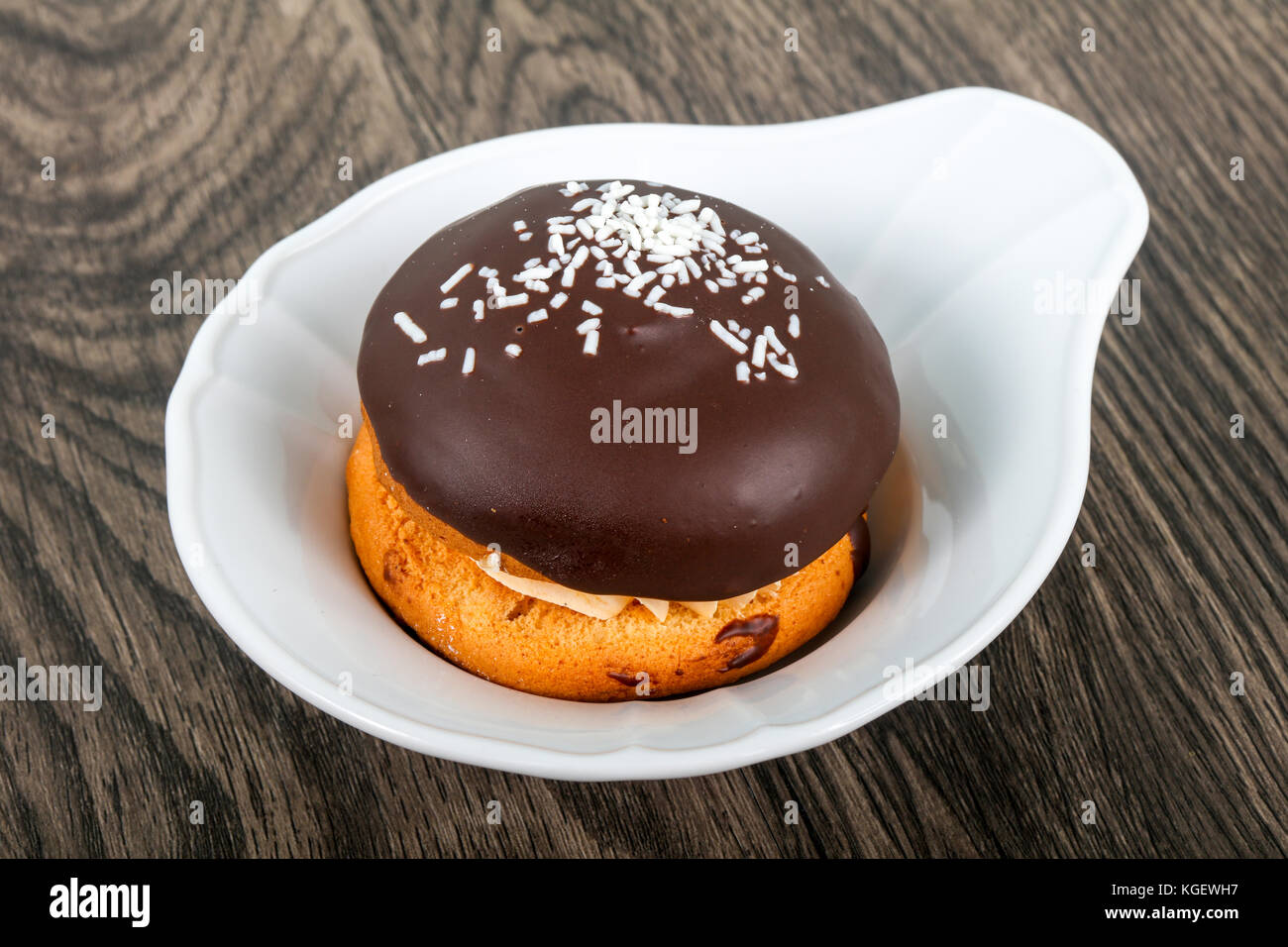 Bouchee cake with chocolate Stock Photo - Alamy
