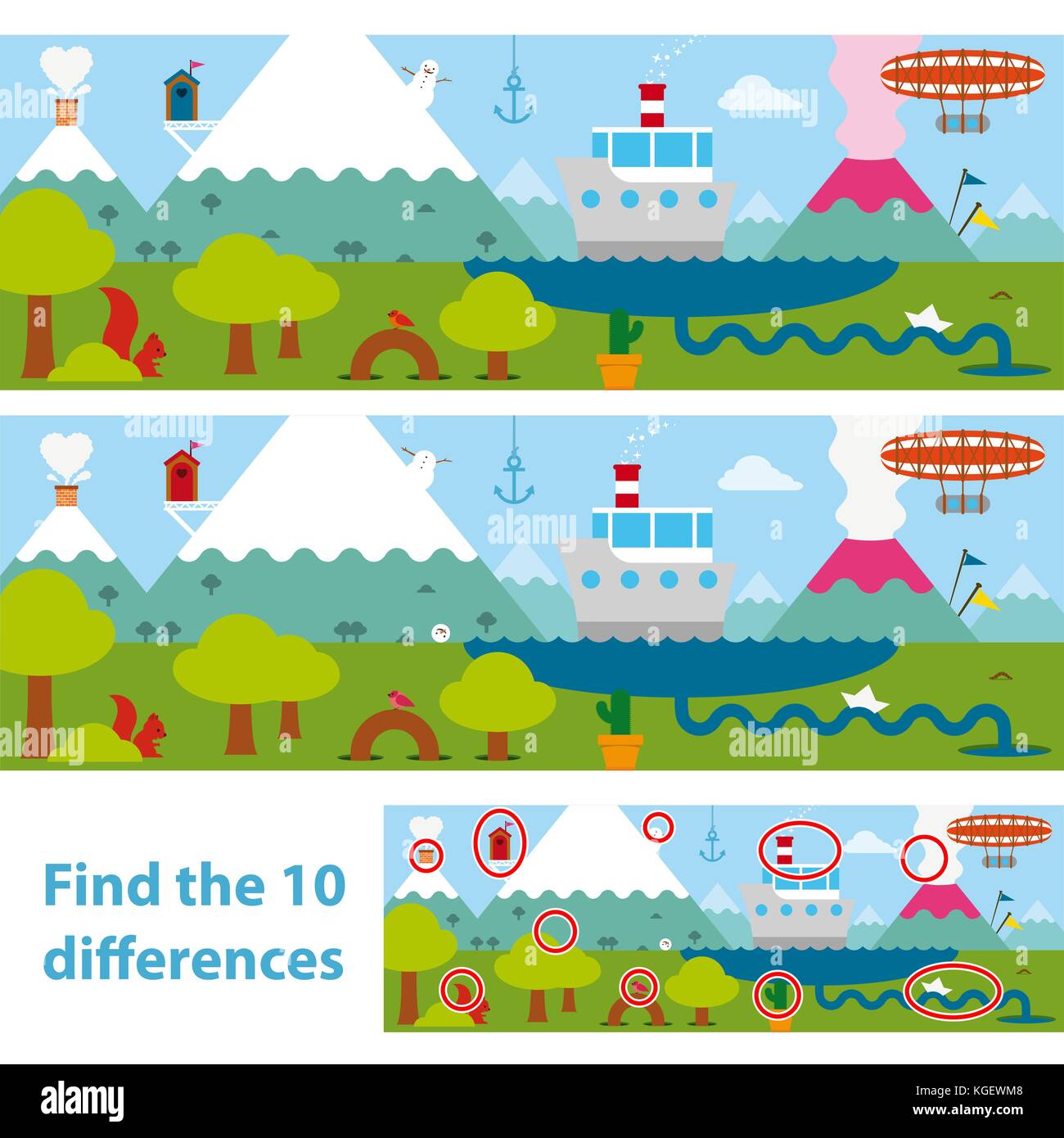 Spot the differences puzzle Stock Vector Images - Alamy