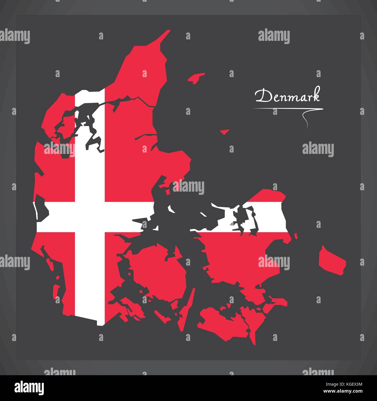Denmark flag map hi-res stock photography and images - Alamy