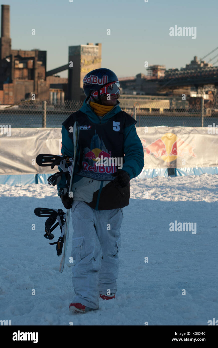 Scenes from the Red Bull Snowscrapers snowboarding event in New York ...