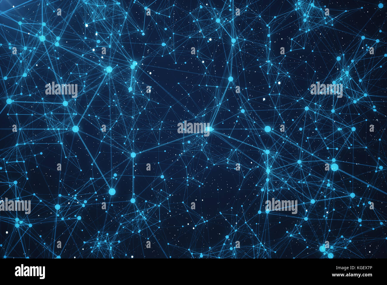 3D Rendering Abstract Connected Dots With Lines. Technology Concept ...