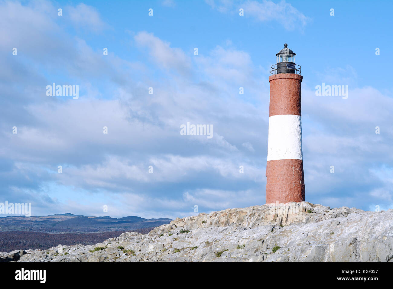 Lighthouse in the Beagle channel in Ushuaia, Tierra del Fuego ...