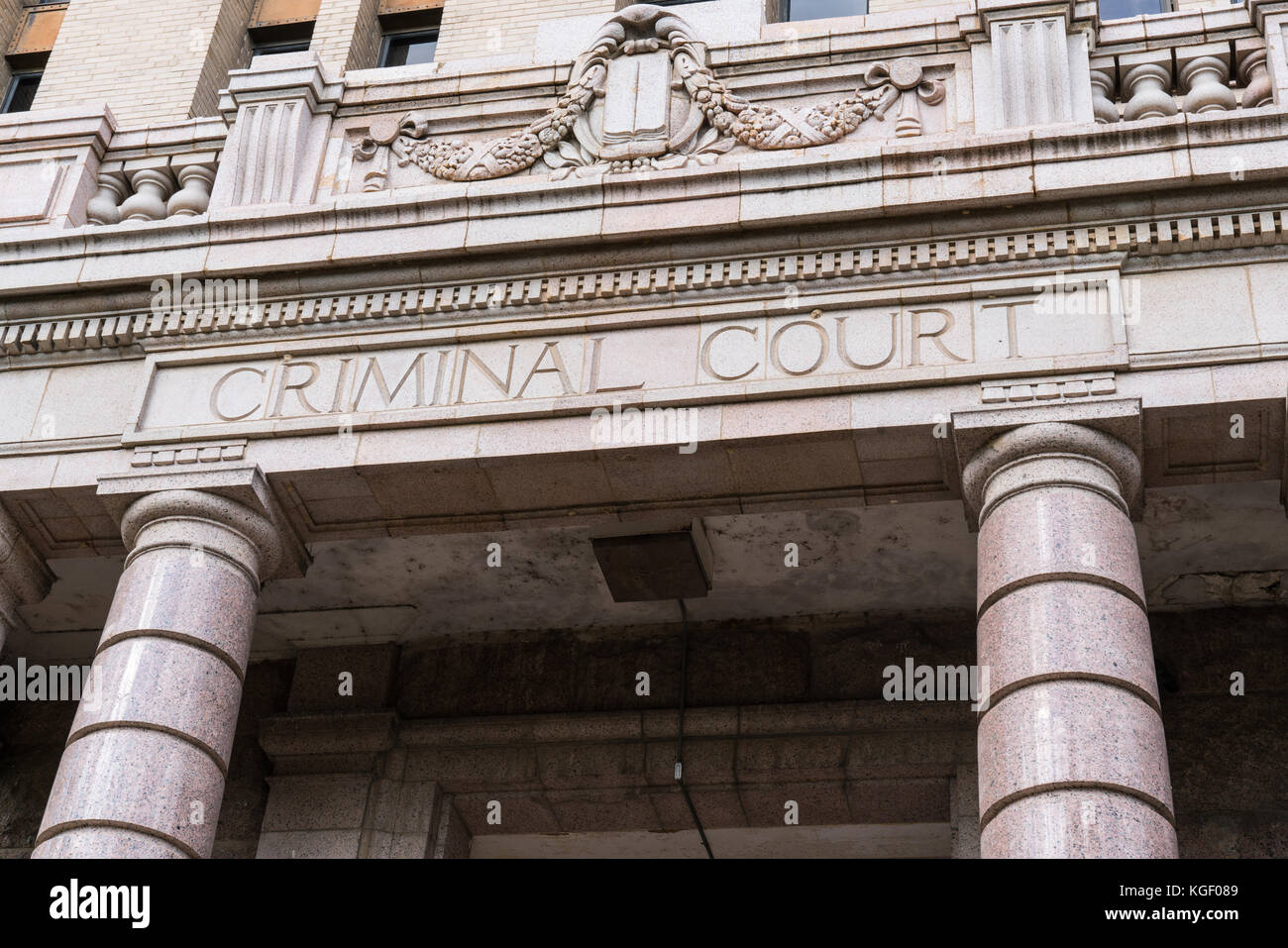Criminal Court sign on front facade of courthouse building Stock Photo ...