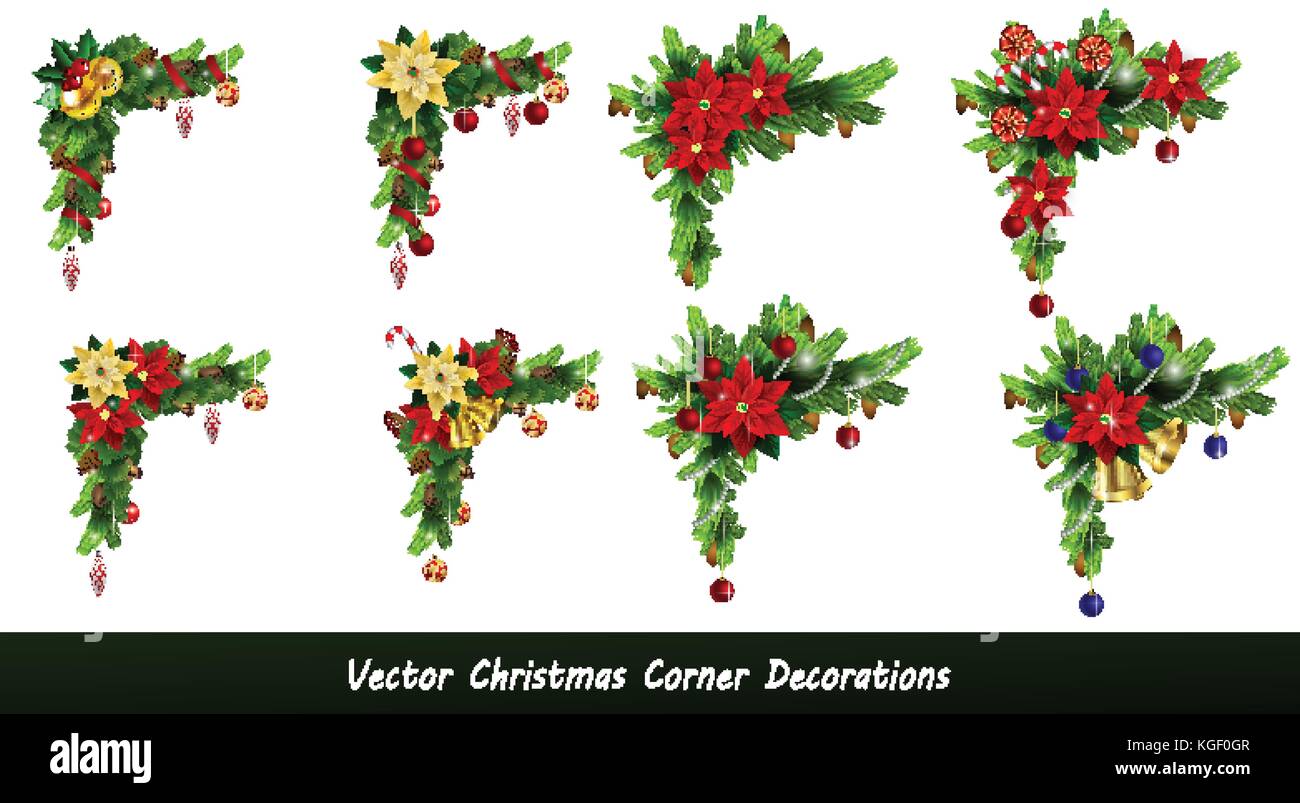 Set of Cristmas corner decorations Stock Vector Image & Art - Alamy