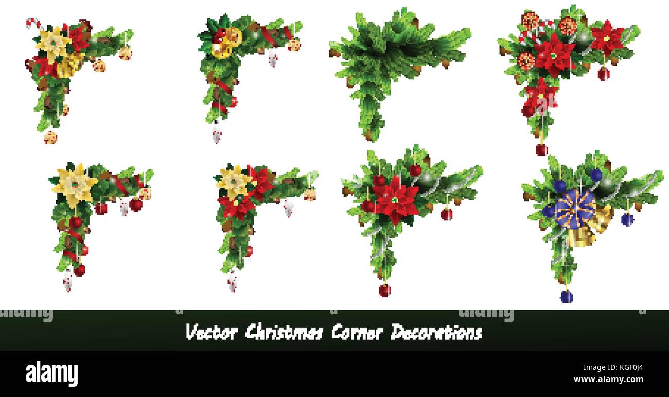 Set of Cristmas corner decorations Stock Vector Image & Art - Alamy