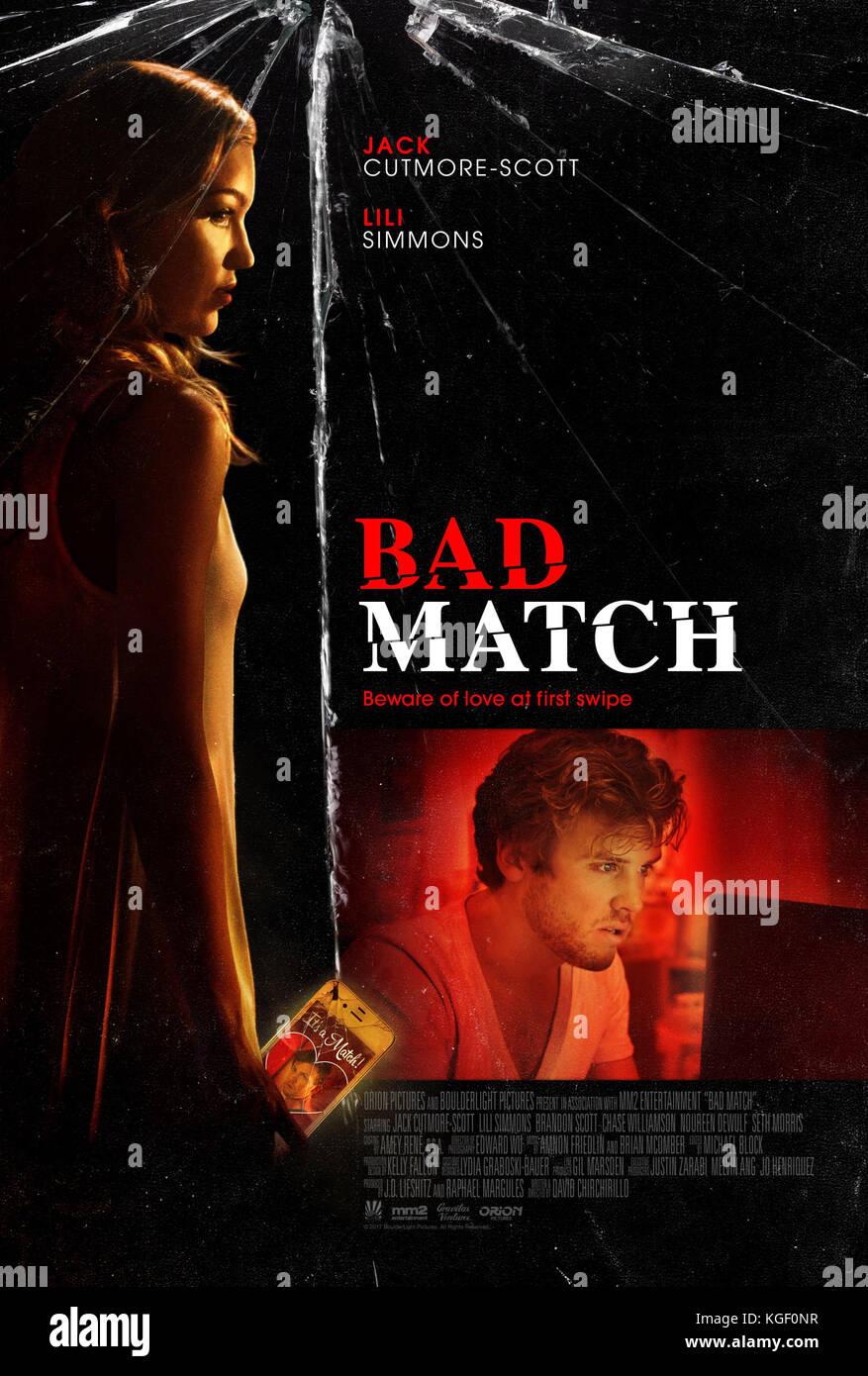 BAD MATCH, US poster, from left: Lili Simmons, Jack Cutmore-Scott, 2017 ...