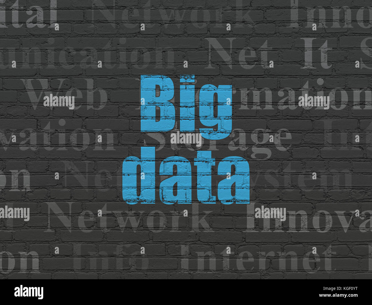 Information concept: Big Data on wall background Stock Photo - Alamy