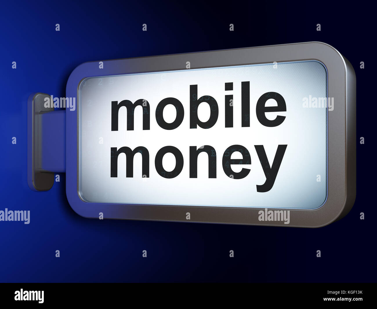 Currency concept: Mobile Money on billboard background Stock Photo - Alamy