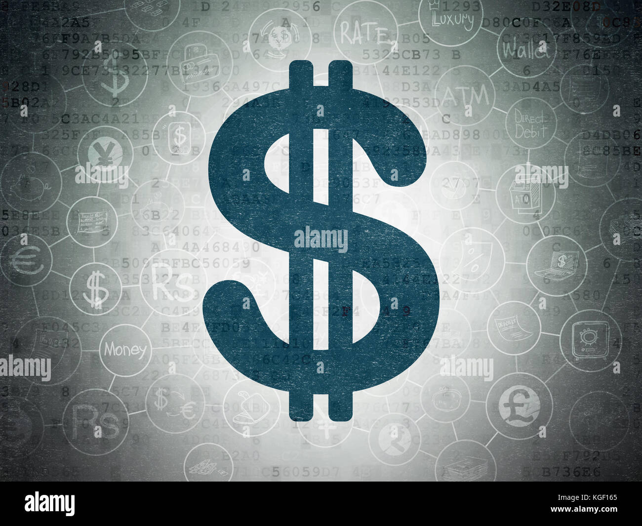 Money concept: Dollar on Digital Data Paper background Stock Photo - Alamy