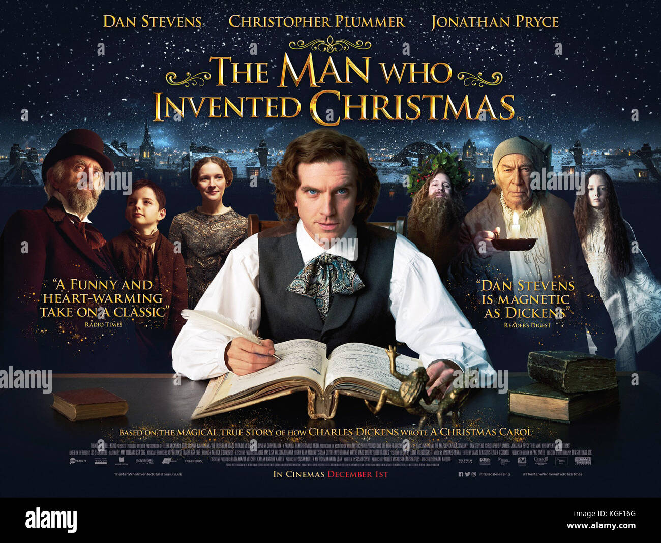 THE MAN WHO INVENTED CHRISTMAS, British poster, Jonathan Pryce as John ...