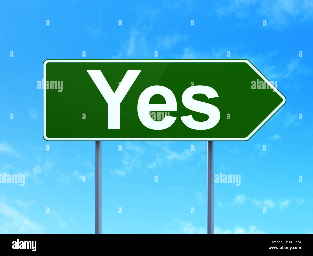 Finance concept: Yes on road sign background Stock Photo - Alamy