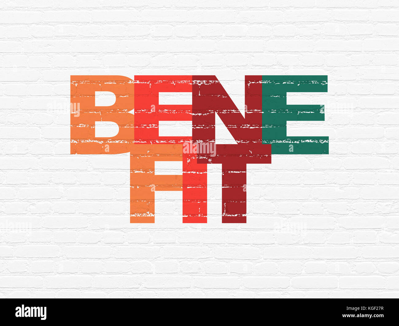 Business concept: Benefit on wall background Stock Photo - Alamy