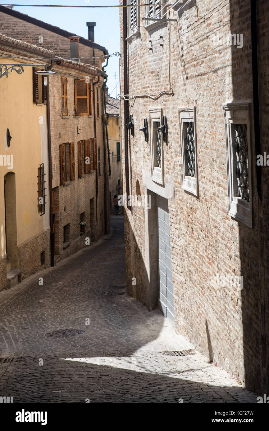 Corinaldo (Ancona, Marches, Italy): the historic town at morning ...