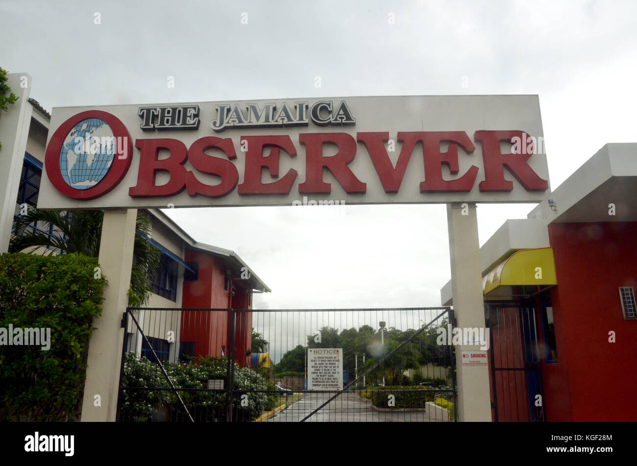 Kingston, Jamaica. 26th Oct, 2017. The entrance of the newspaper ...