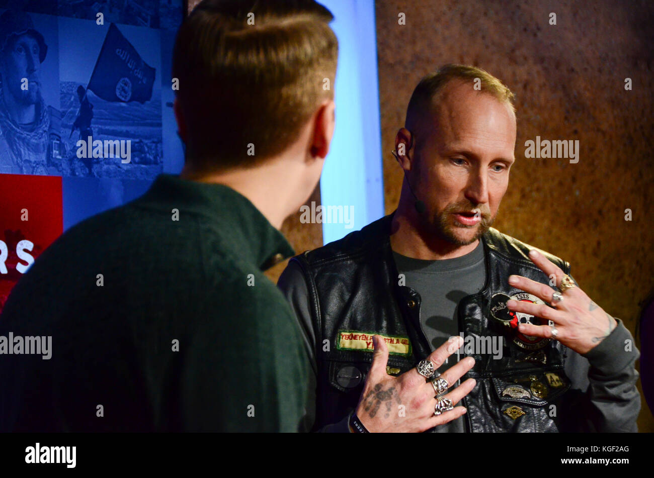 New York, NY, USA. 6th Nov, 2017. River Rainbow Hagg speaks at the ...