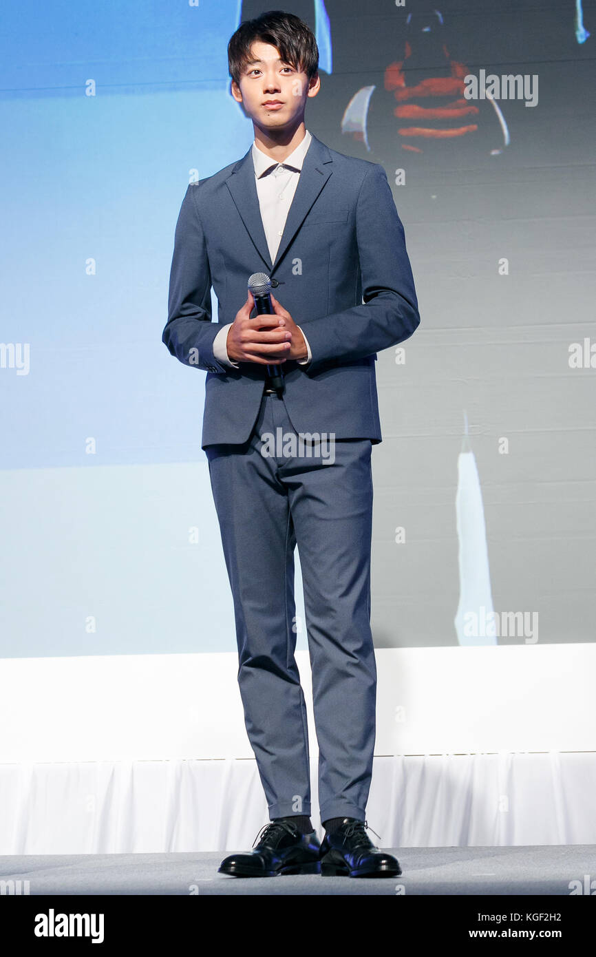 Japanese actor Ryoma Takeuchi attends a press event for SoftBank's new ...
