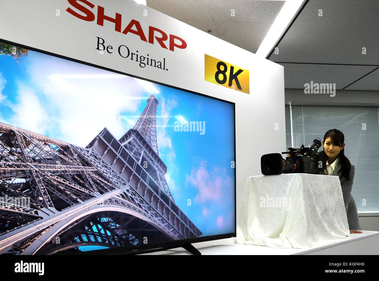 Tokyo, Japan. 7th Nov, 2017. Japan's electronics giant Sharp unveils ...