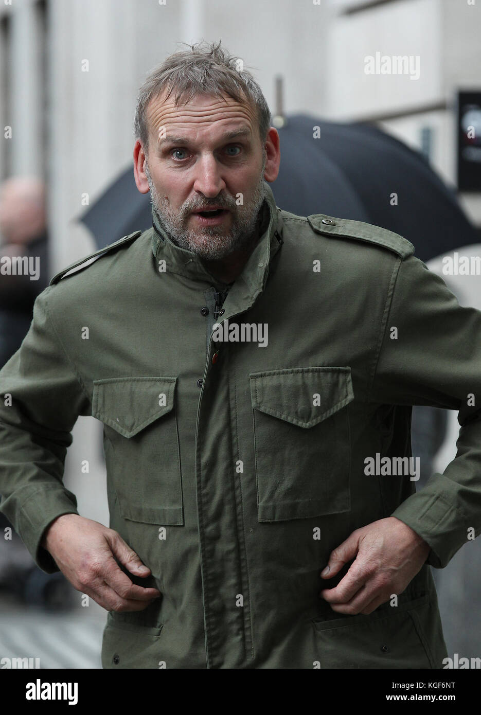 London, UK. 7th Nov, 2017. Christopher Eccleston seen at the BBC ...