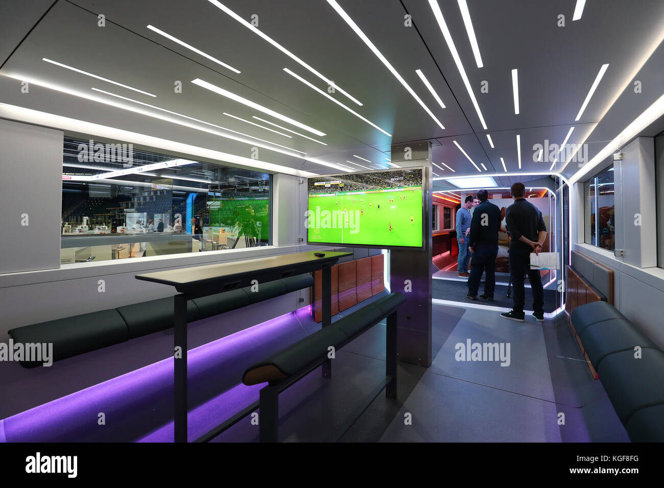 View of a module with a TV in the 'Ideenzug' (lit. 'Train of Ideas') of ...