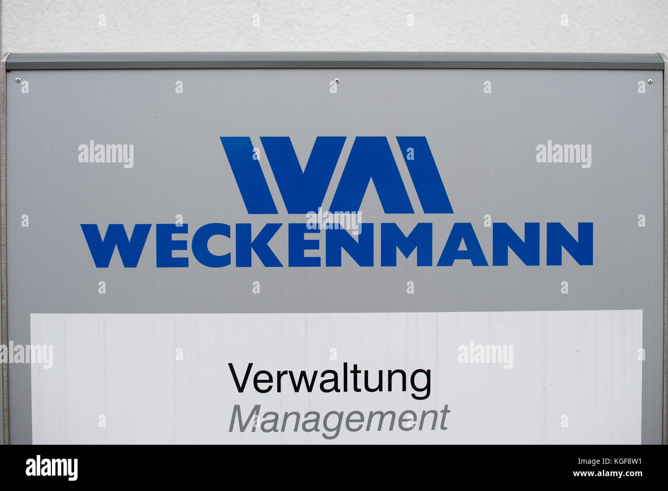 Brumby, Germany. 7th Nov, 2017. View of the logo of the company ...