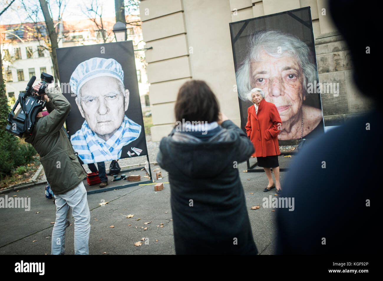 Margot Friedlander, a survivor of the Nazi persecution, stands in front ...